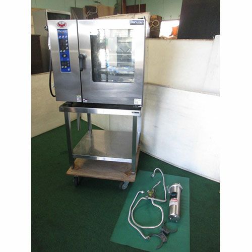 【中古】スチームコンベクションオーブン 架台付き マルゼン SSCS-05? 幅910×奥行830×高さ1450 【西濃運輸営業所止】【業務用 ...